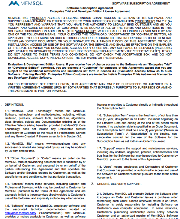 16+ Subscription Agreement Templates - PDF, Word, Apple Pages, Google Docs