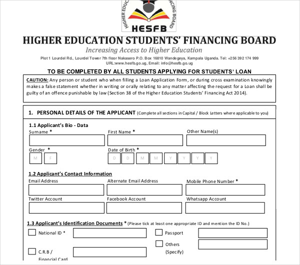 10+ Loan Application Templates - PDF, DOC