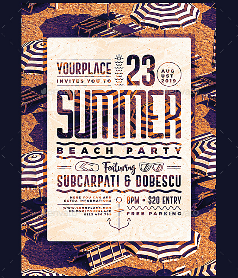 26 Beach Party Flyer Designs Templates PSD AI