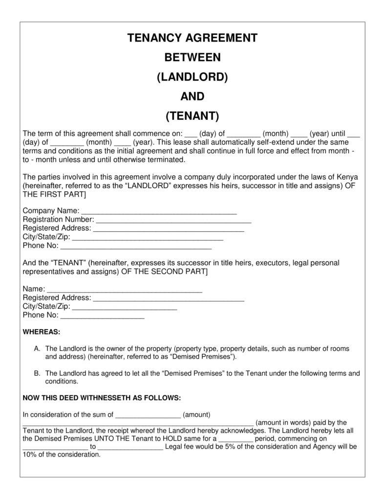 9 Simple Tenancy Agreement Templates PDF Marea Brava 9 Simple Tenancy Agreement Templates PDF Marea Brava