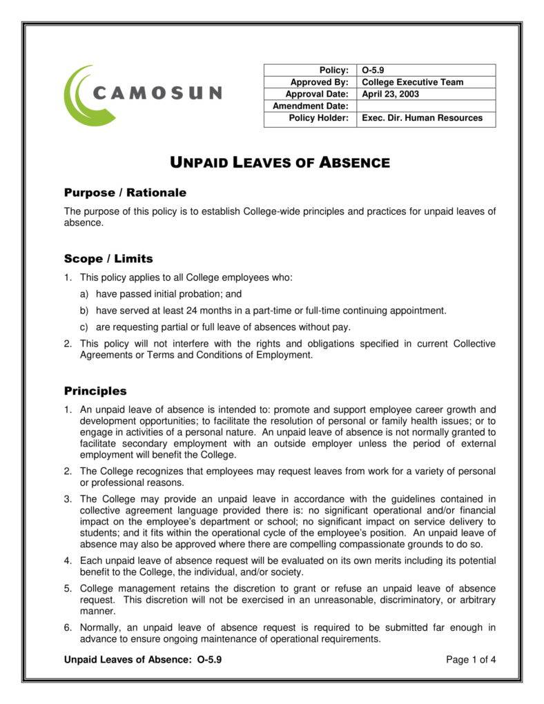 22+ Leave letter Format Templates