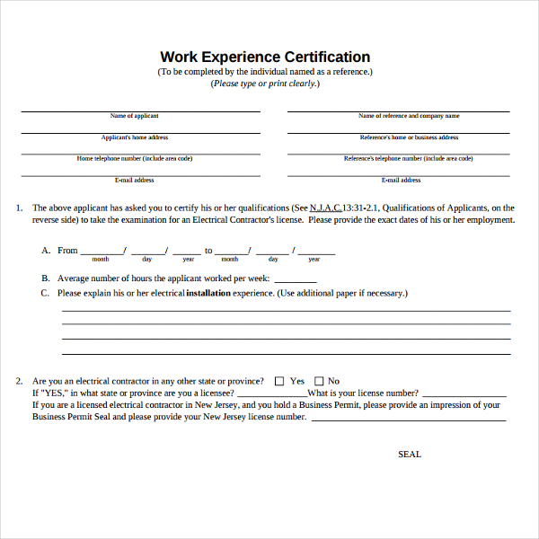 24+ Job Experience Certificate Templates - PDF, Word, AI, InDesign