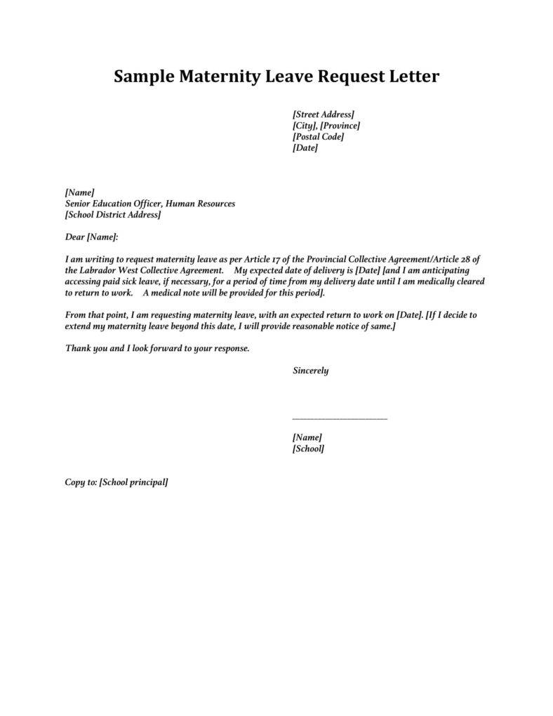 11 Maternity Leave Letter Templates PDF Word 11 Maternity Leave Letter Templates PDF Word