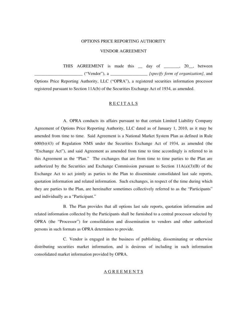 10+ Vendor Agreement Templates for Restaurant, Cafe & Bakery - PDF ...