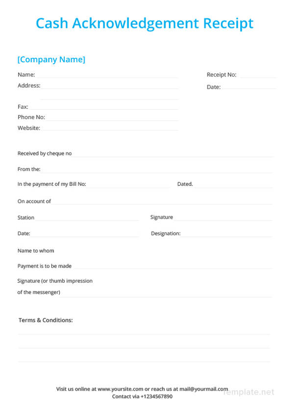 Acknowledgement Receipt Template 14 Free Word PDF Format Download
