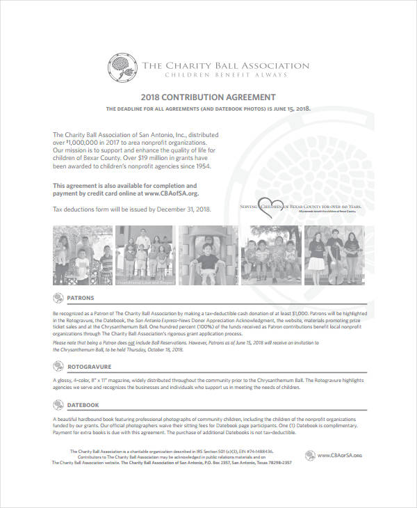 12+ Contribution Agreement Templates - PDF