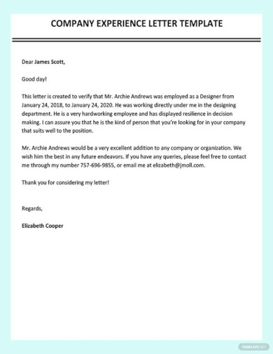 Free 27+ Experience Letter Templates in PDF