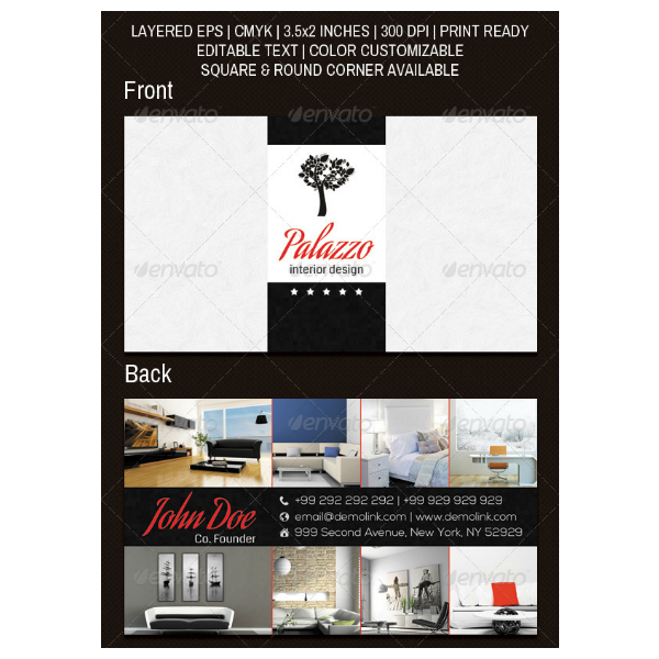 19 Interior Design Business Card Templates AI Ms Word PSD Free 