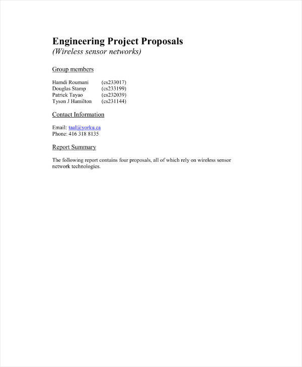 16+ Engineering Project Proposal Templates - PDF, Word, Pages
