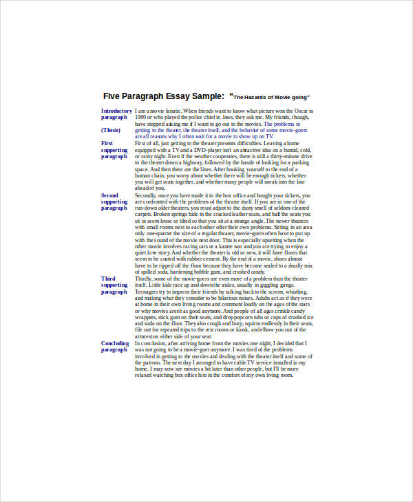 14 5 Paragraph Essay Templates PDF