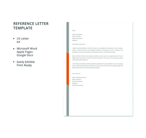 16+ Professional Reference Letter Template - Free Sample, Example, Format