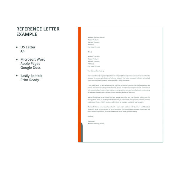 16+ Professional Reference Letter Template - Free Sample, Example, Format