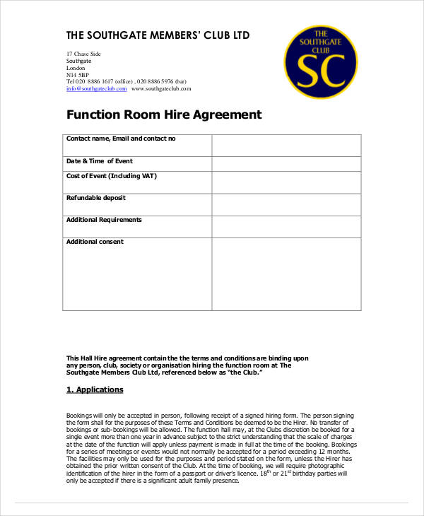 Venue Hire Agreement Template Uk Best Of Document Template