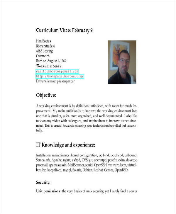 25+ CV Examples in PDF