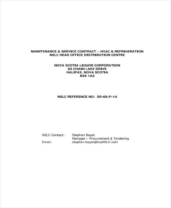 9+ Maintenance Service Contract Templates - Word, Google Docs, PDF
