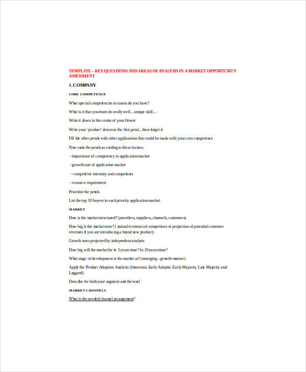 12+ Market Opportunity Assessment Templates - PDF, DOC