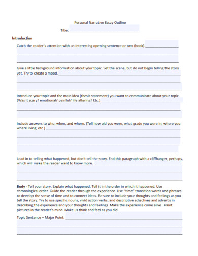  Narrative Paragraph Outline Example Narrative Essay Outline Writing 