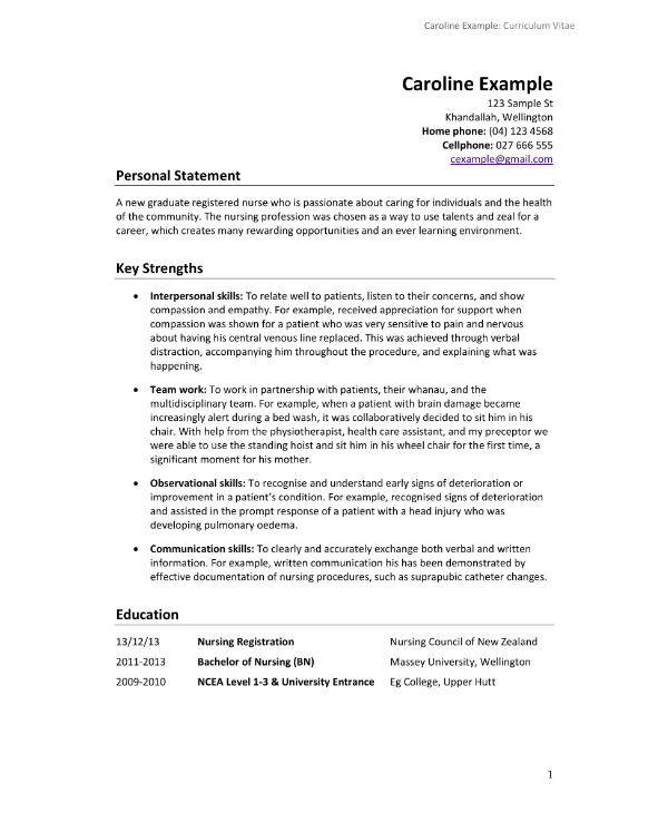 14+ Nursing CV Sample & Templates - PDF, PSD, AI, DOC, Publisher ...