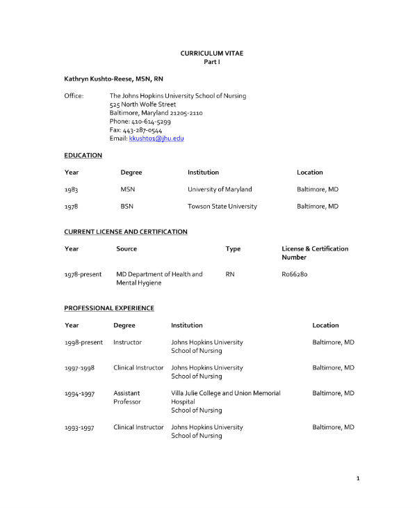 25+ CV Examples in PDF