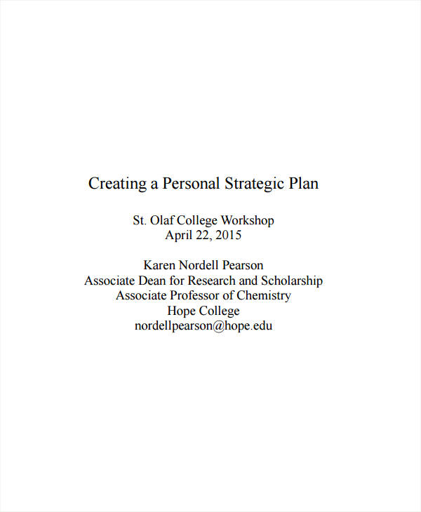 9+ Personal Strategic Plan Templates - PDF, Word