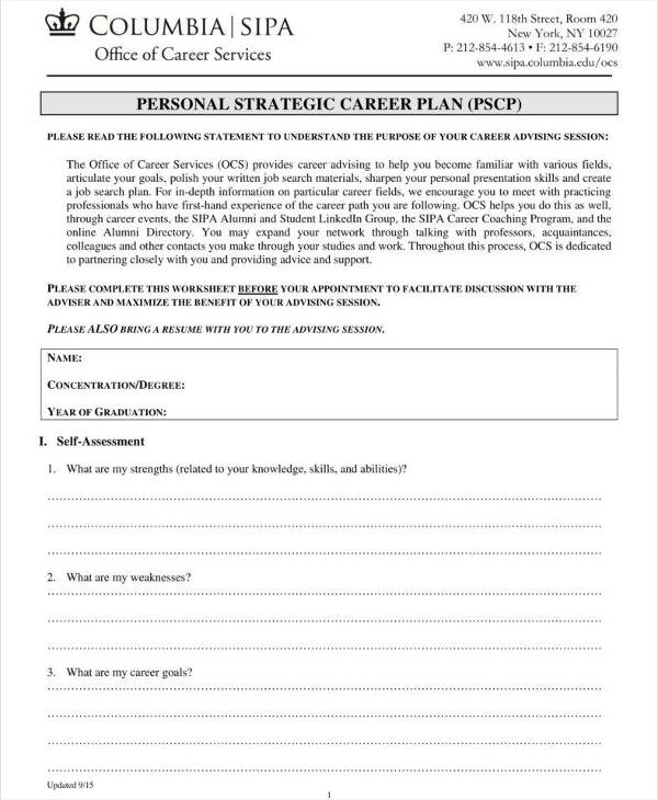 9+ Personal Strategic Plan Templates - PDF, Word