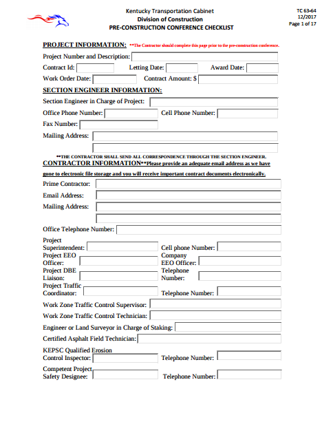 11+ Pre-Construction Meeting Templates - PDF, Word