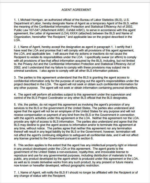 20+ Sample Agent Agreement Templates - PDF, Word, Pages