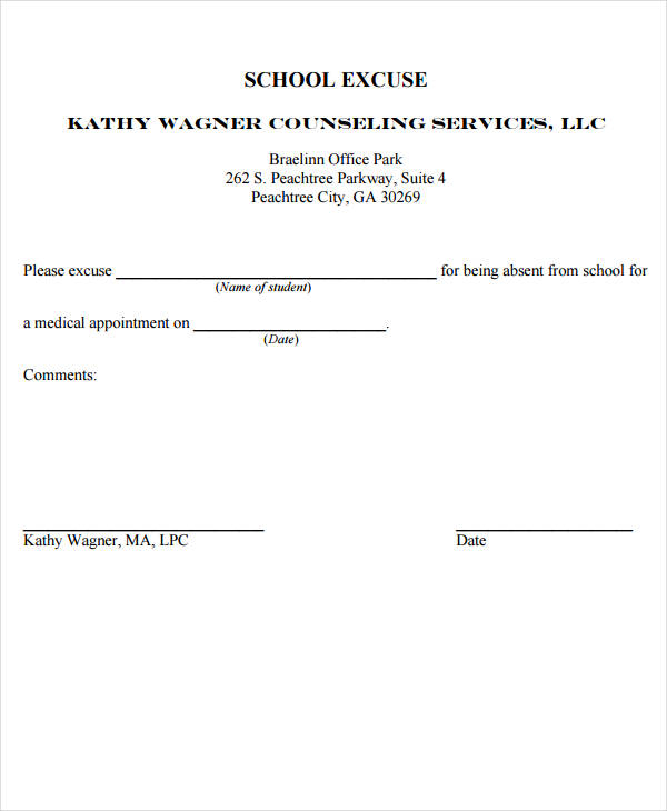 Free 13+ School Excuse Note Templates - PDF
