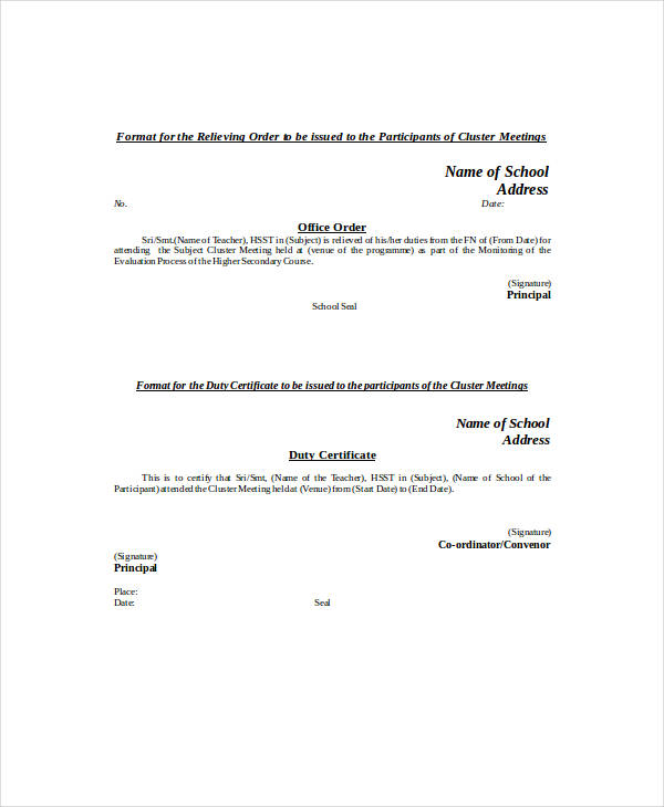 Free 24+ Relieving Letter Format Templates - PDF, DOC