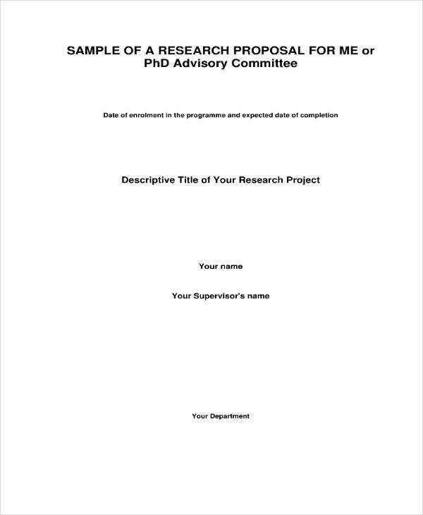 8 Research Project Proposal Templates PDF Word