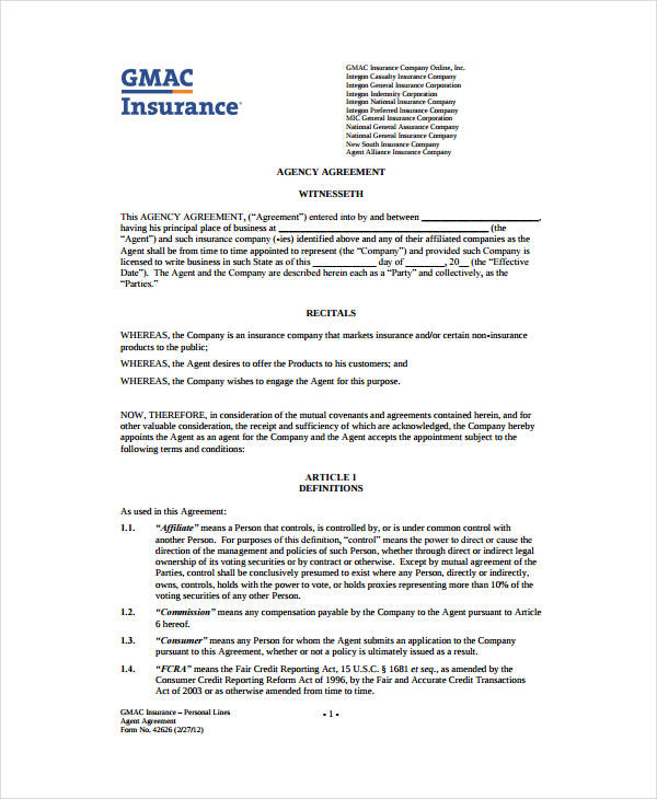 20+ Sample Agent Agreement Templates - PDF, Word, Pages