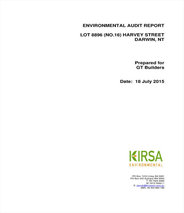 7+ Environmental Audit Report Templates - PDF, Word