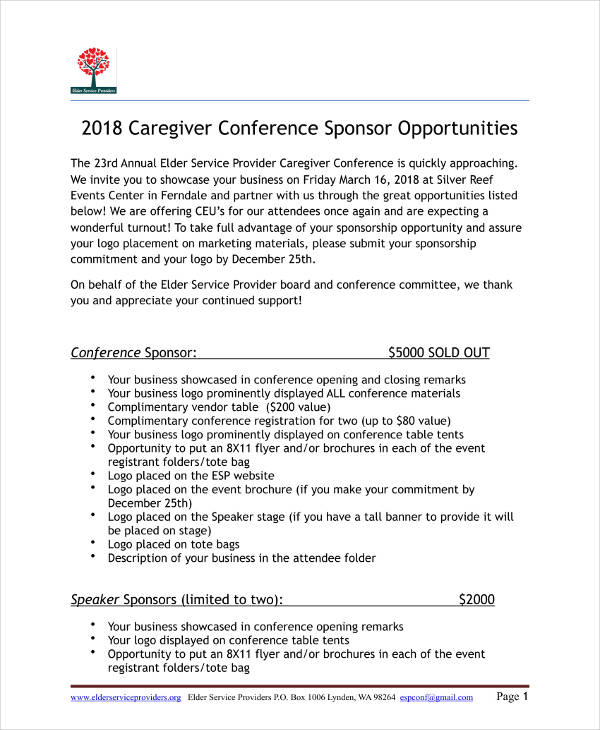 17+ Sample Sponsorship Letter Templates - PDF, DOC, Apple Pages, Google ...