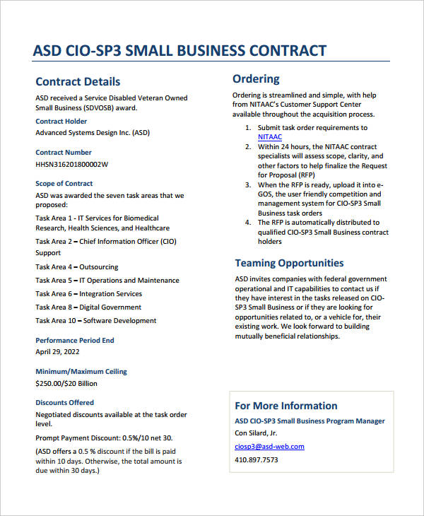 17+ Small Business Contract Templates - Docs, Word, Pages