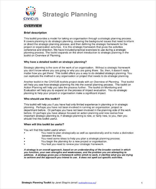 14 Simple Strategic Plan Templates PDF Word Docs