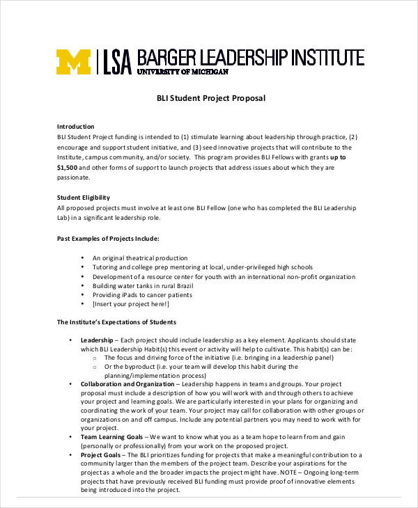 30+ Student Project Proposal Templates - PDF, DOC