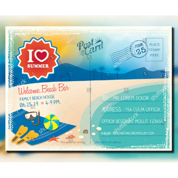 20 Summer Postcard Designs Templates PSD AI