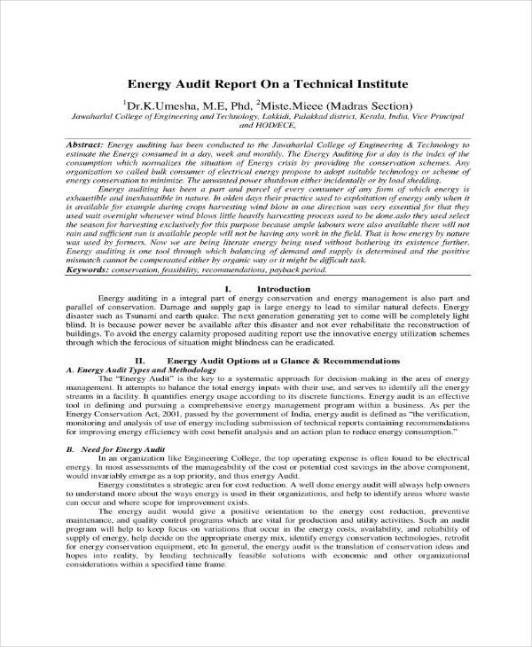 10+ Energy Audit Report Templates - PDF, Word, Google Docs