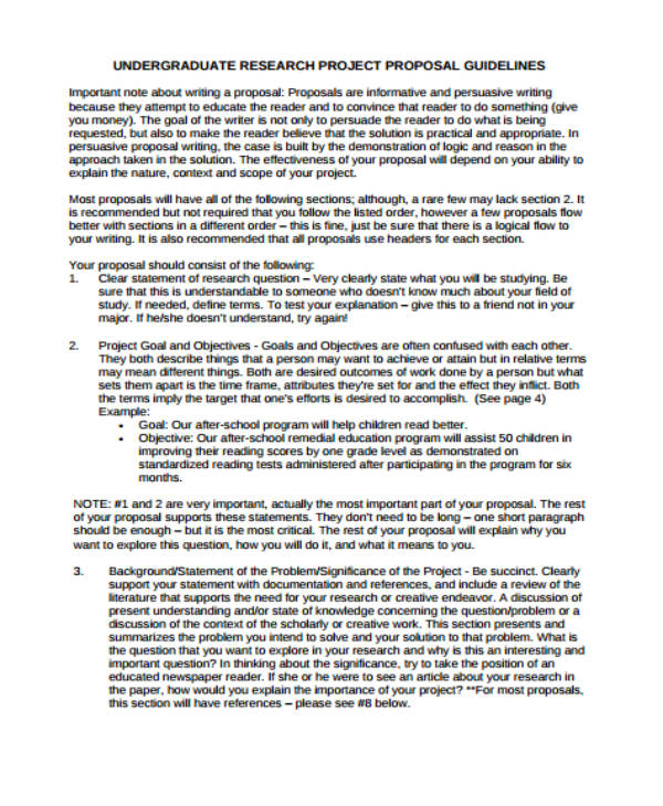 30 Student Project Proposal Templates PDF DOC