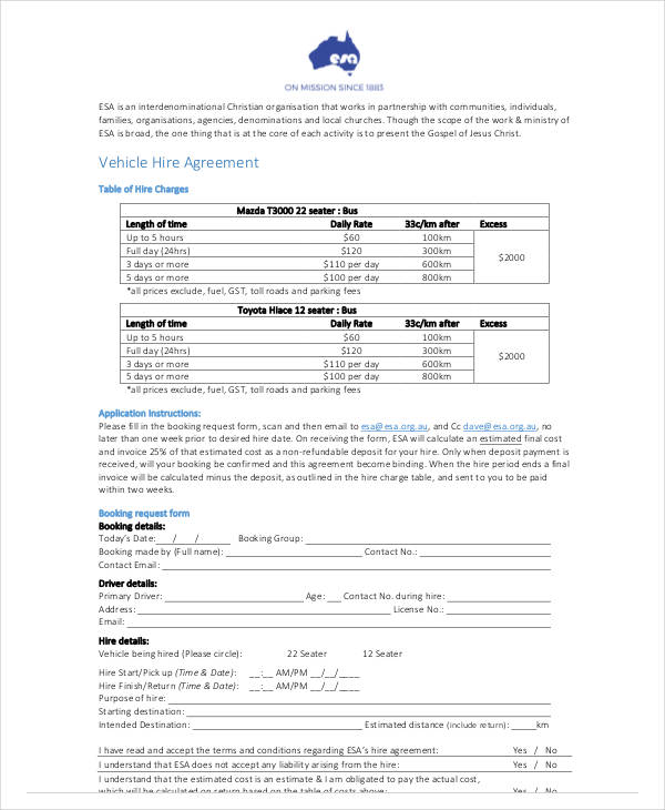 14+ Hire Agreement Templates