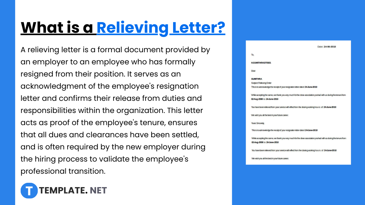 Free 24+ Relieving Letter Format Templates - PDF, DOC