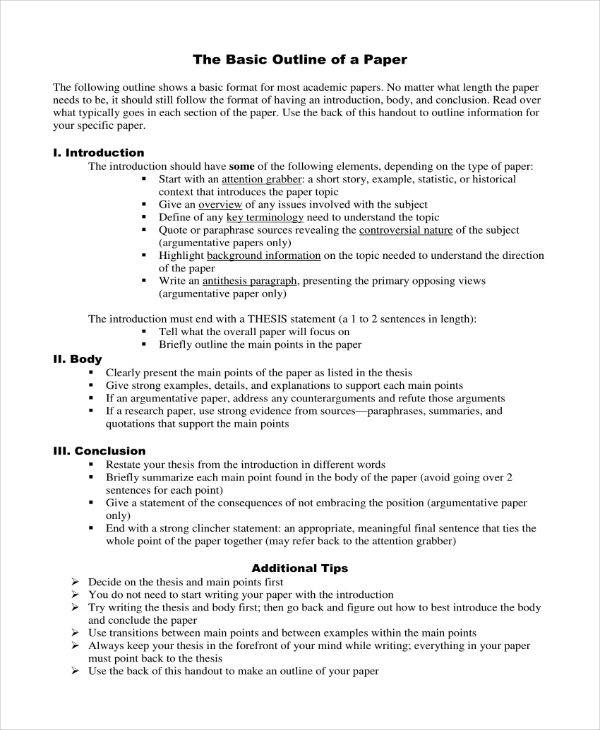 10+ Essay Proposal Outline Templates - PDF, DOC