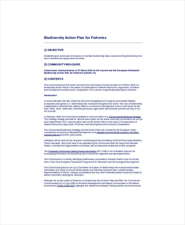 14+ Biodiversity Action Plan Templates - PDF, DOC
