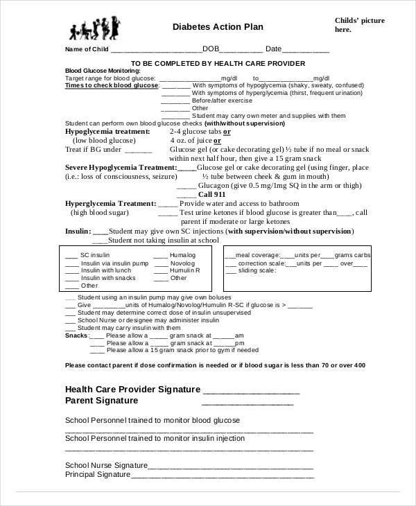 14+ Diabetes Action Plan Templates - PDF, Word