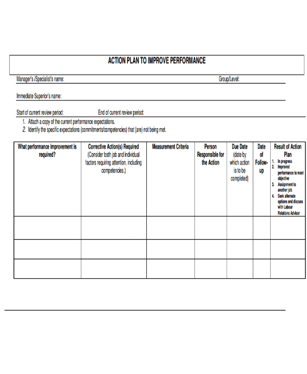 12 Employee Action Plan Templates PDF