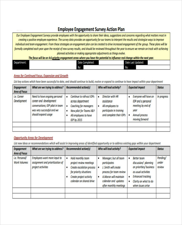 6+ Employee Action Plan Templates - PDF