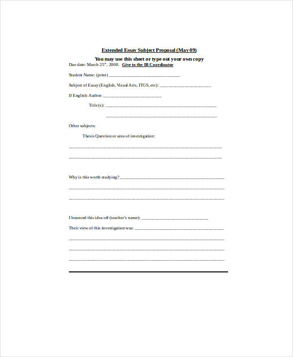 10+ Essay Proposal Outline Templates - PDF, DOC