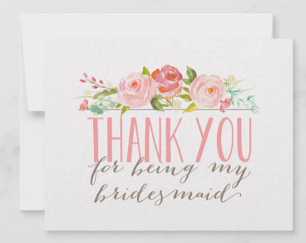 9 Bridesmaid Thank You Cards Designs Templates PSD AI