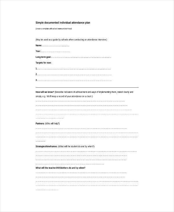 13+ Attendance Action Plan Samples & Templates - DOC, PDF