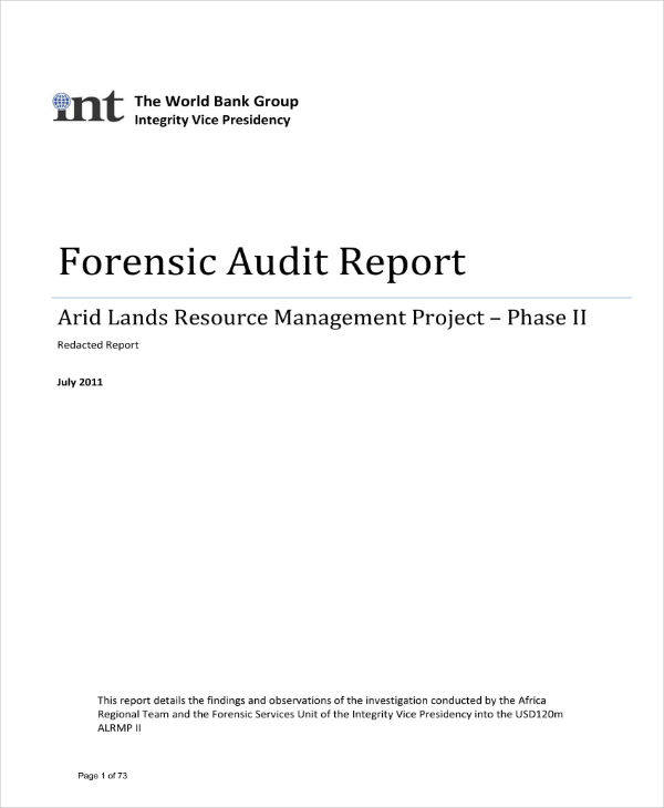 9+ Forensic Audit Report Templates - PDF, Word, Google Docs, Apple Pages